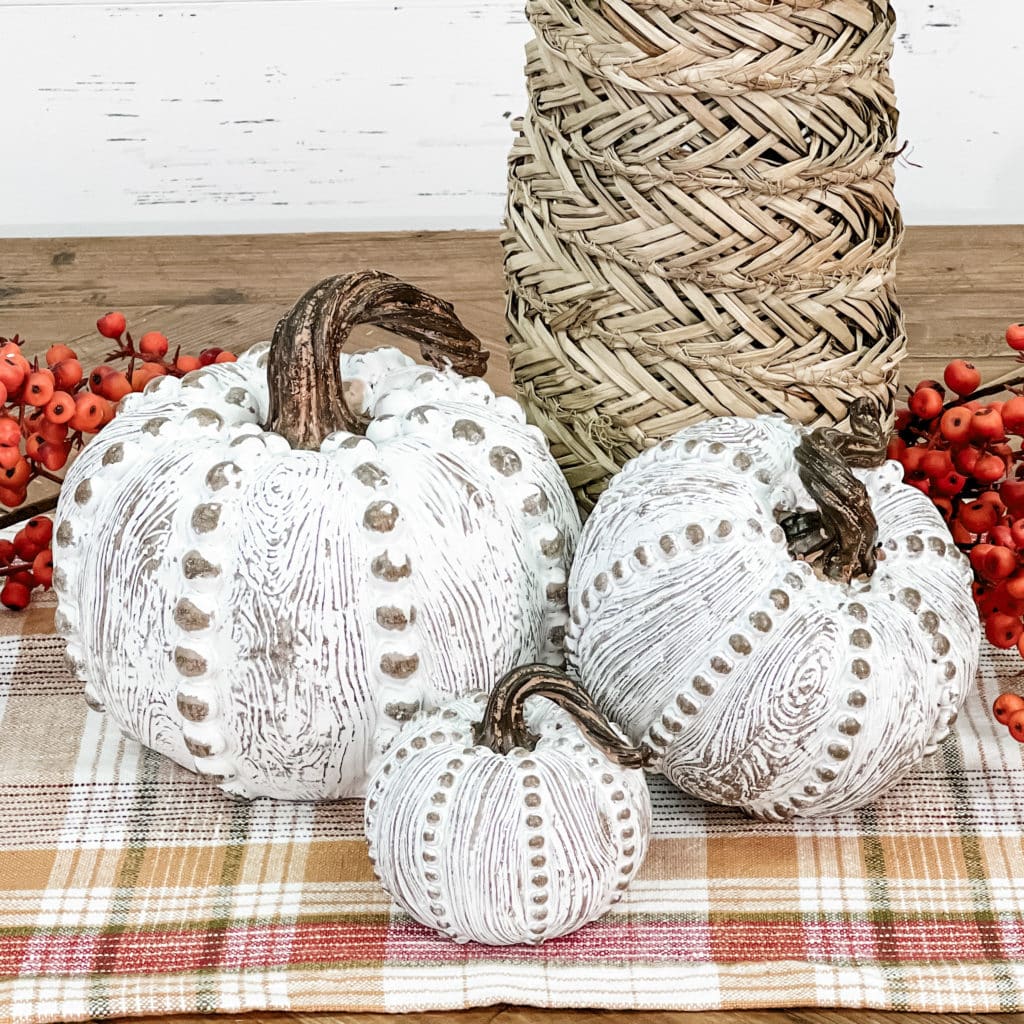 White & Tan Beaded Rib Pumpkin - Med - Piper Classics