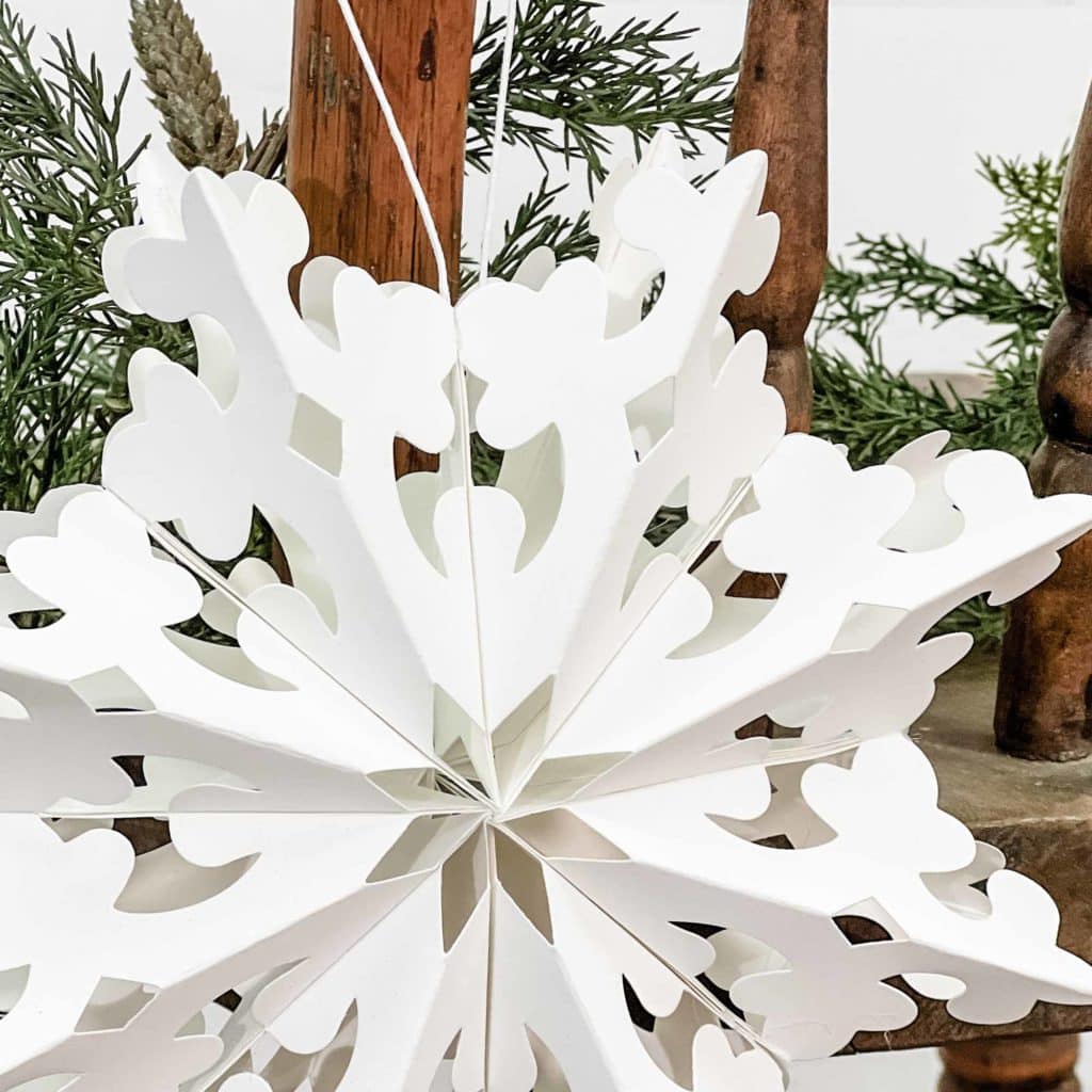 White Paper Cutout Snowflake Ornament - 8" - Piper Classics