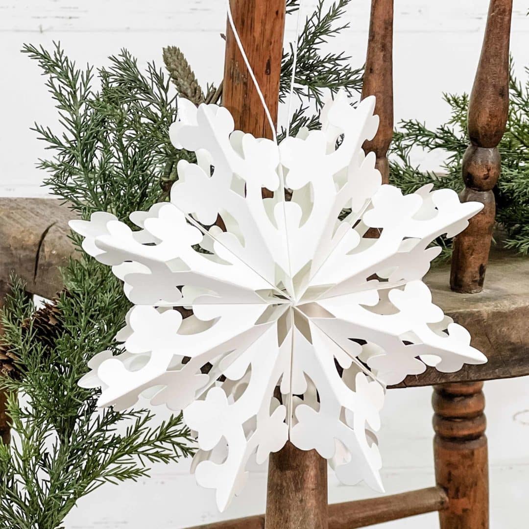 White Paper Cutout Snowflake Ornament - 8" - Piper Classics