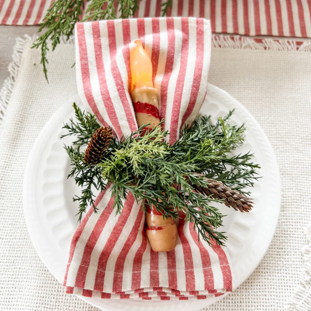 Faux Pine Taper Candle Ring with Pine Cones - 5" Diameter