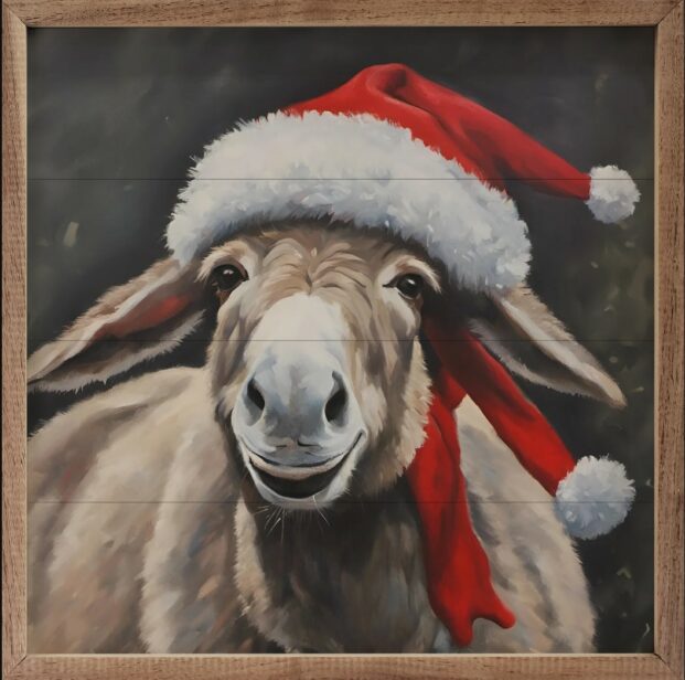 Santa Donkey Wooden Sign - Piper Classics