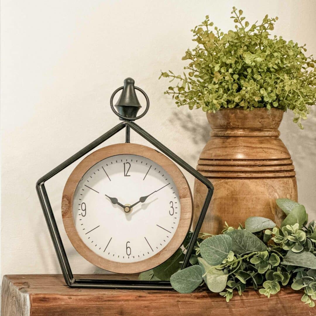 Metal Pentagon Desk Clock - Piper Classics