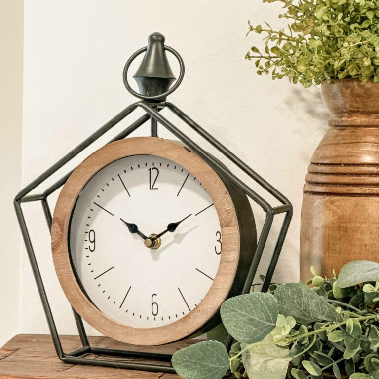 Metal Pentagon Desk Clock - Piper Classics