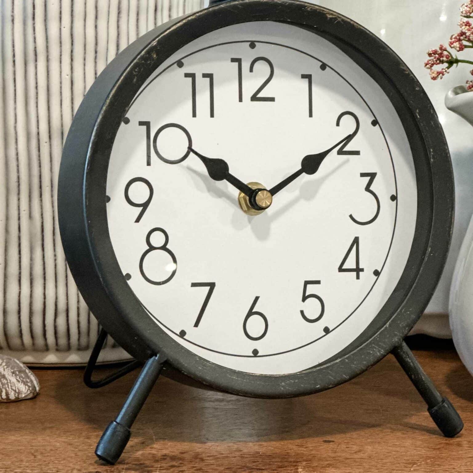 Vintage Metal Desk Clock - Piper Classics