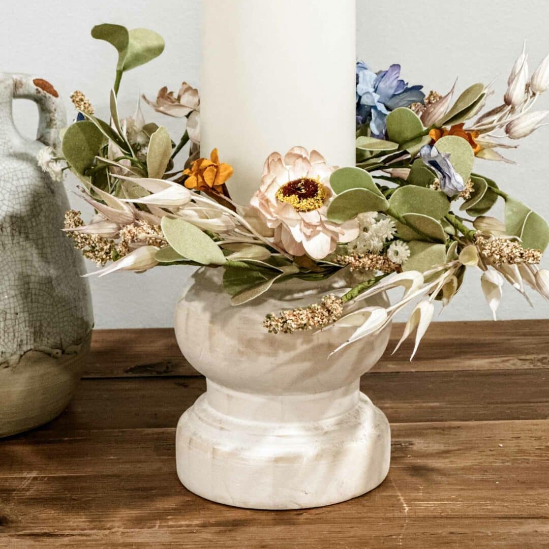 Whitewashed Wood Pillar Holder - Piper Classics