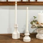 Whitewashed Wood Taper Holder - Sm - Piper Classics