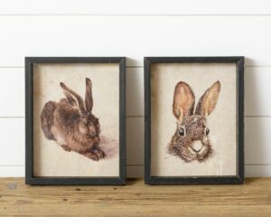 Rabbits Framed Prints - Set/2 Assorted - Piper Classics