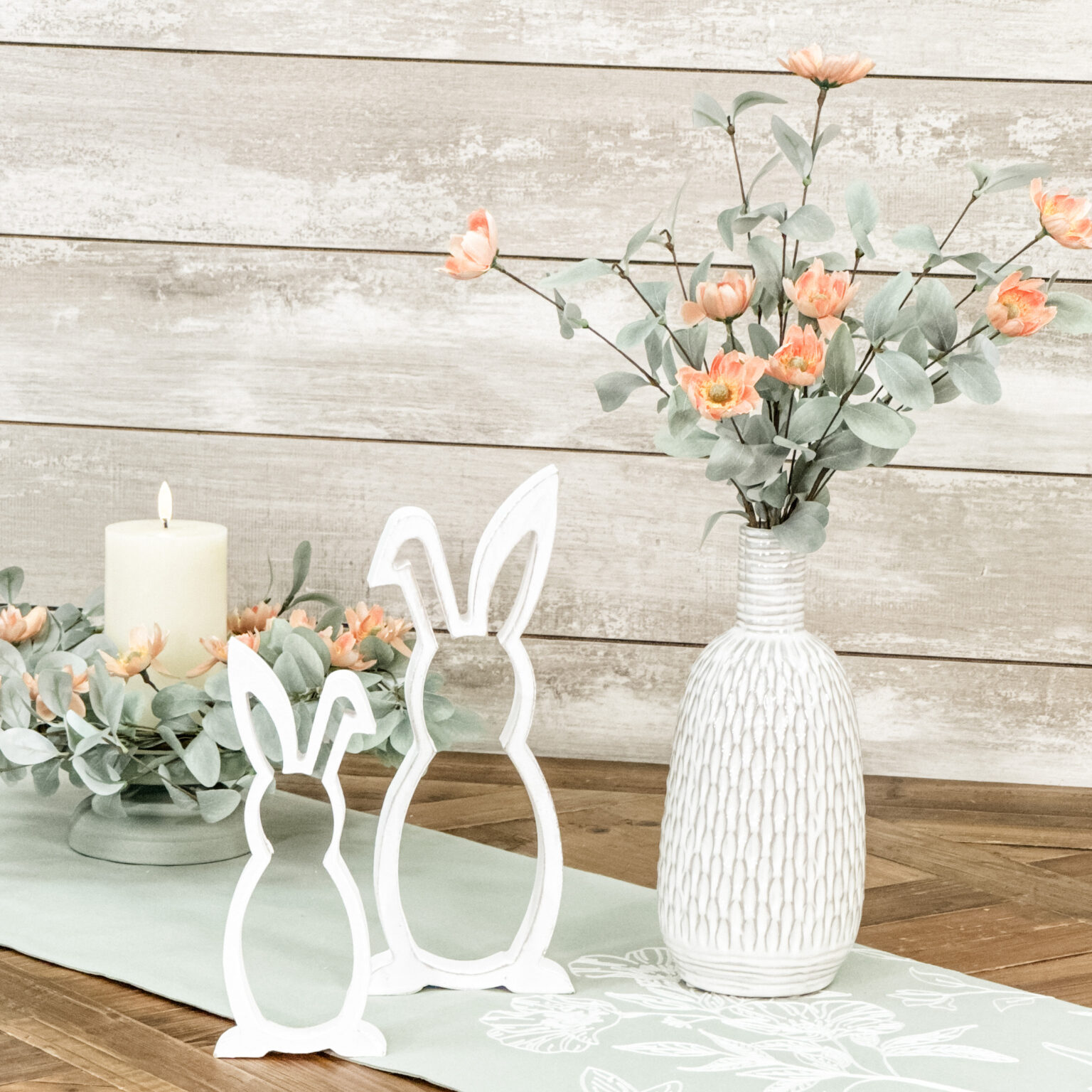 Light Orange Flower Large Candle Ring - Piper Classics