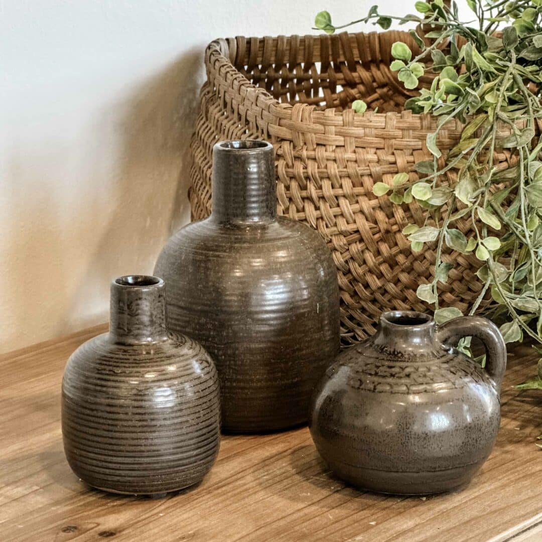 Brown Ceramic Jug w/ Handle - Piper Classics