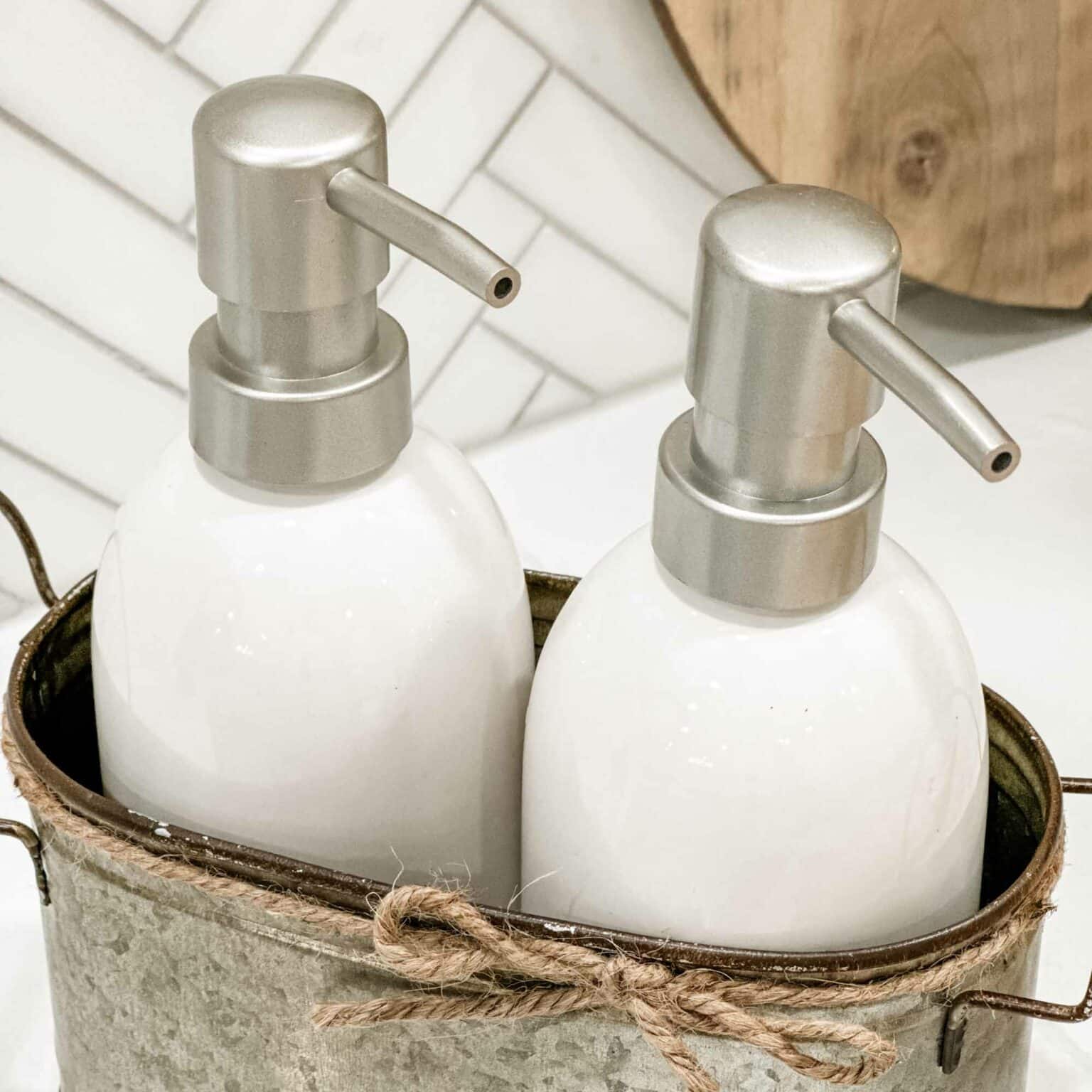 Soap Dispensers w/ Galvanized Caddy - Piper Classics