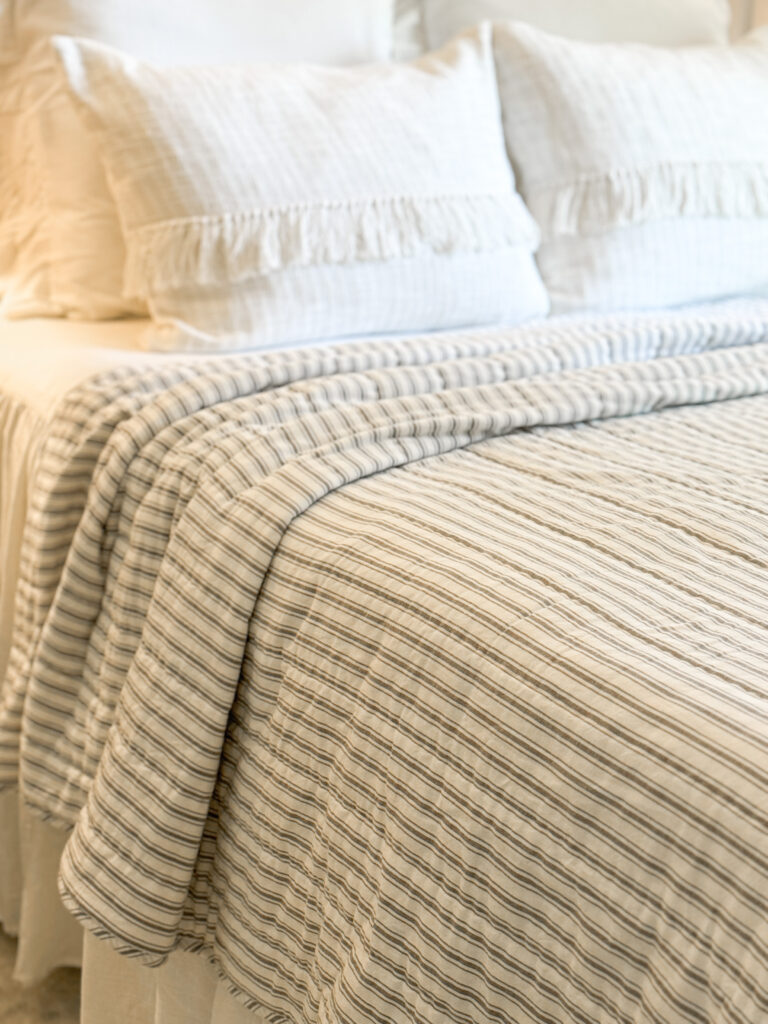 Timeless Ticking Gray Quilts - Piper Classics