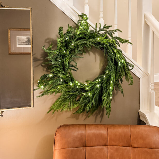 Natural Touch Norfolk Pine Lit LED Wreath - Piper Classics