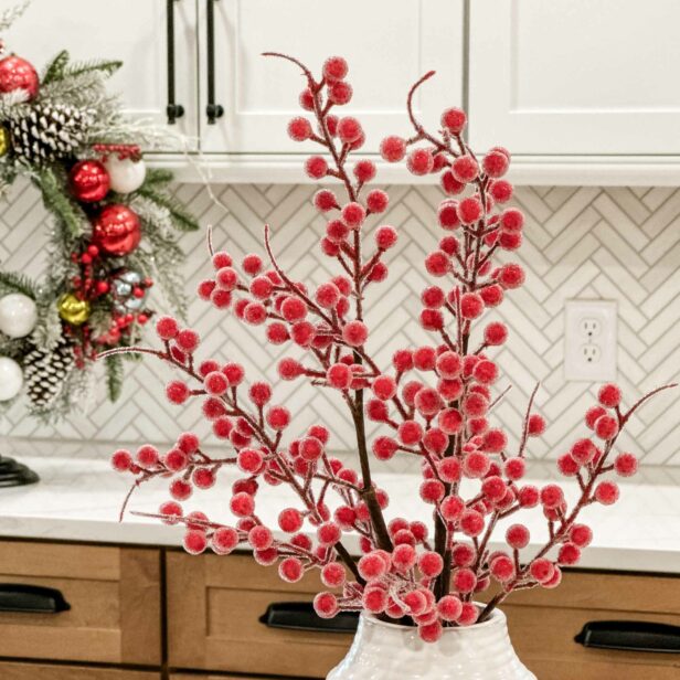 Red Frosted Berry Spray - Piper Classics