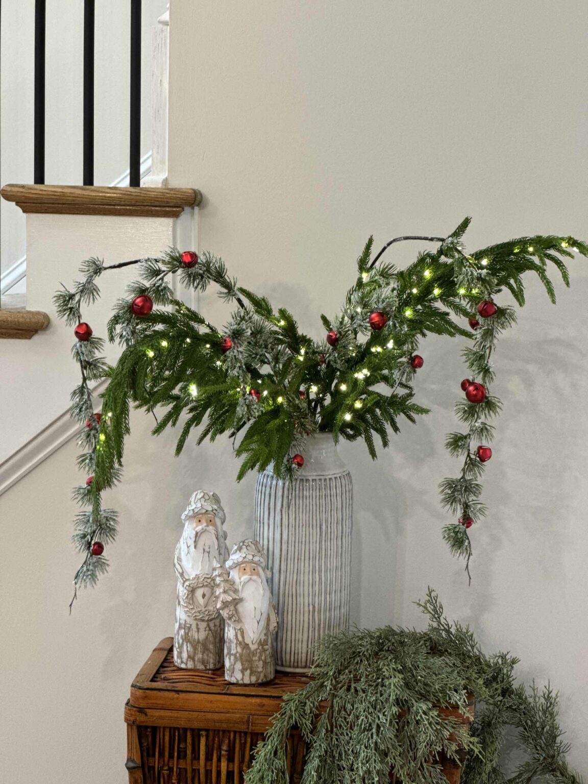 Red Jingle Bell Pine Garland - Piper Classics