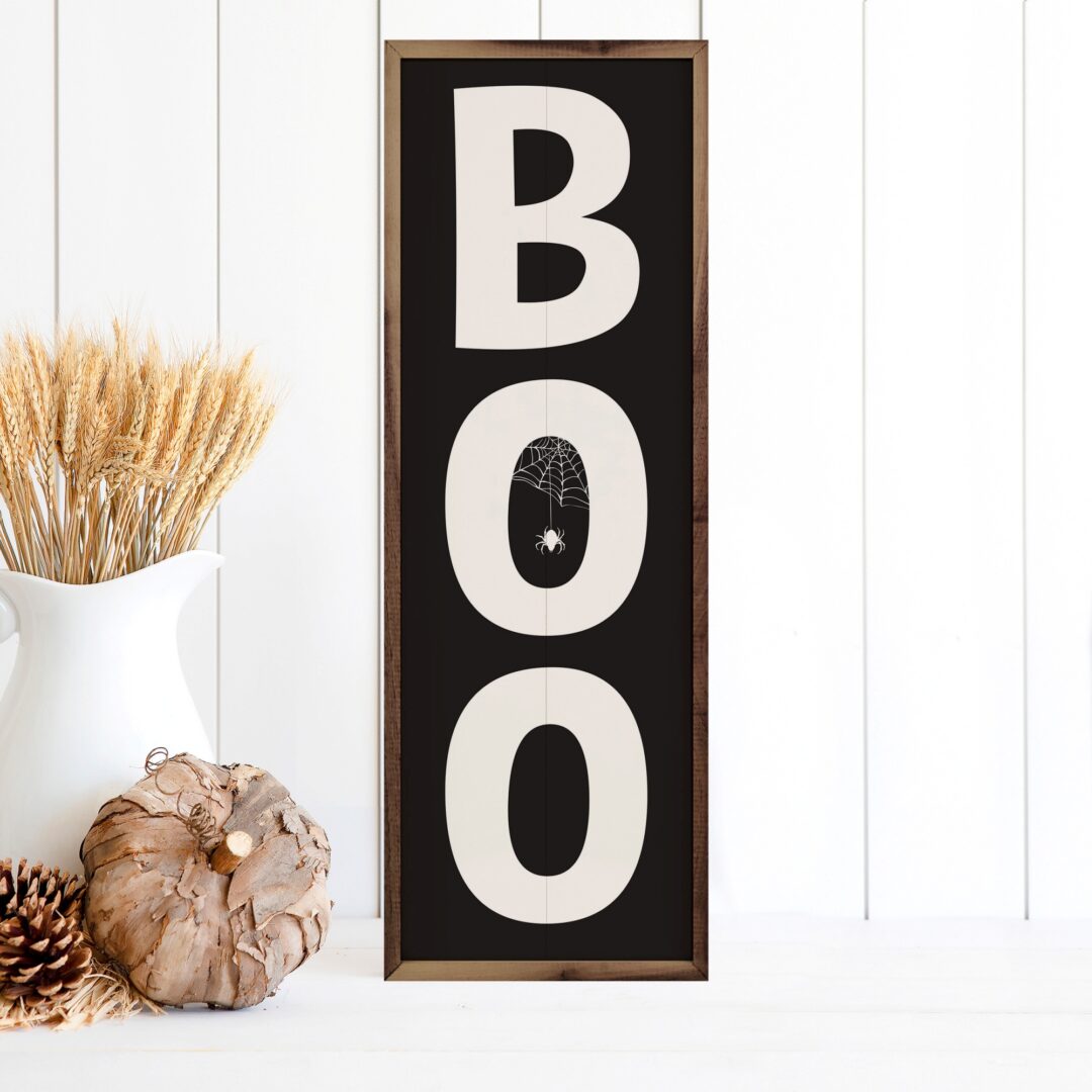 Distressed BOO Wooden Sign - Choose Black or White - Piper Classics