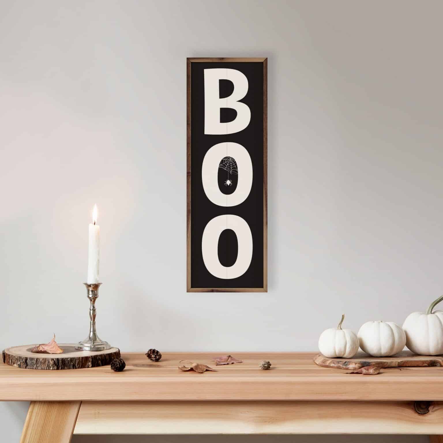 Distressed BOO Wooden Sign - Choose Black or White - Piper Classics
